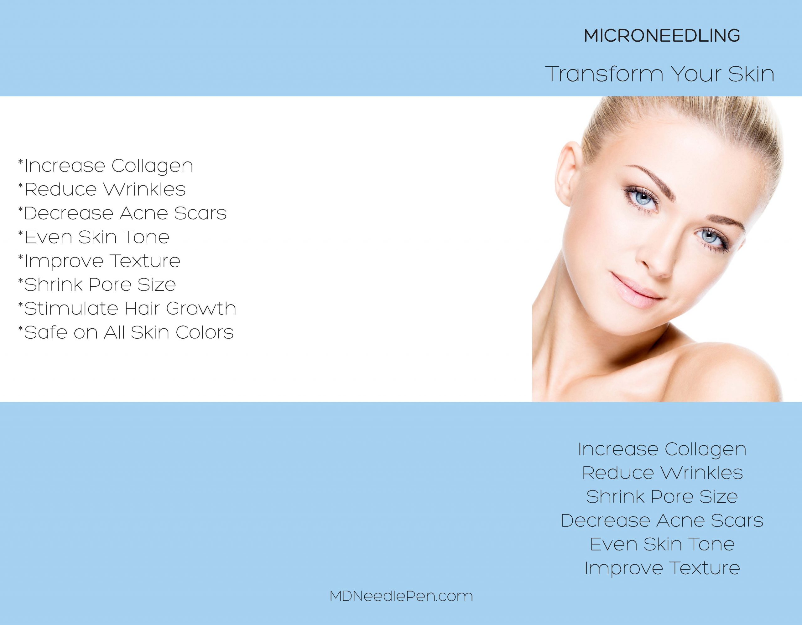 MicroNeedling Brochures with Hyaluronic Acid - MD Needle Pen